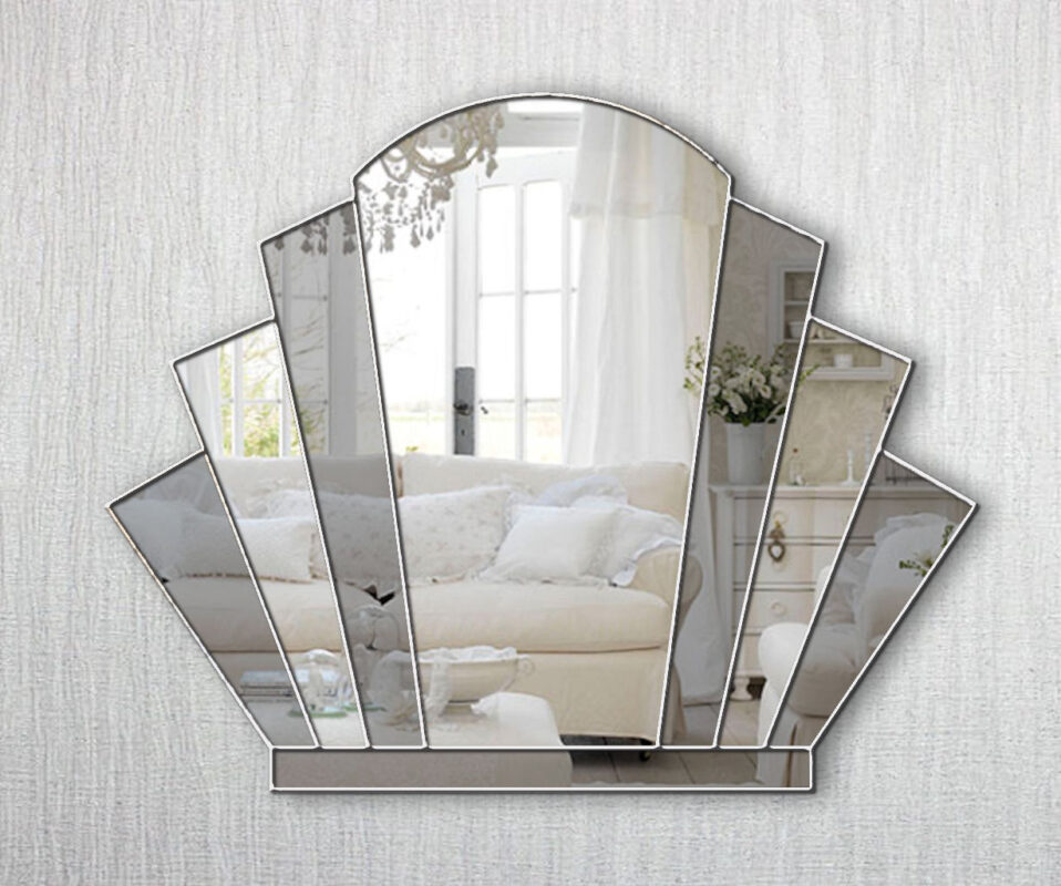 Gatsby Original Handcrafted Art Deco OverMantle Fan Wall Mirror with ...
