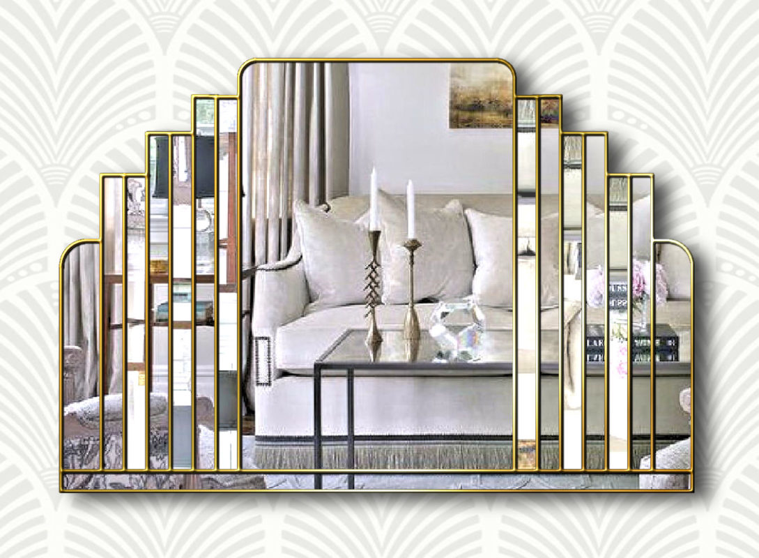 Milan Original Handcrafted Art Deco Over Mantle Wall Mirror in Silver ...