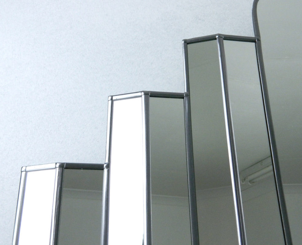 Milan Original Handcrafted Art Deco Over Mantle Wall Mirror in Silver ...