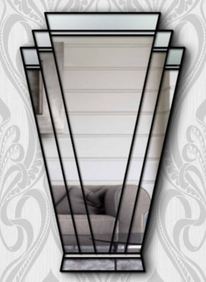 Paris Original Handcrafted Art Deco Fan Wall Mirror with Silver Trim ...