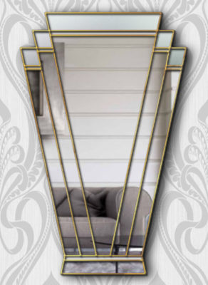 Paris Original Handcrafted Art Deco Fan Wall Mirror with Silver Trim ...