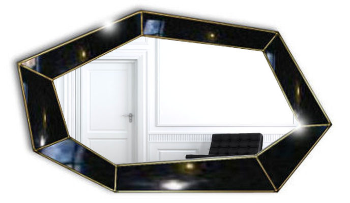 Septagon Original Handcrafted Coloured Glass Modern Wall Mirror ...