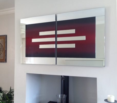 Sunset Original Hand-painted Art Wall Mirror – Reds - Bespoke Mirrors ...