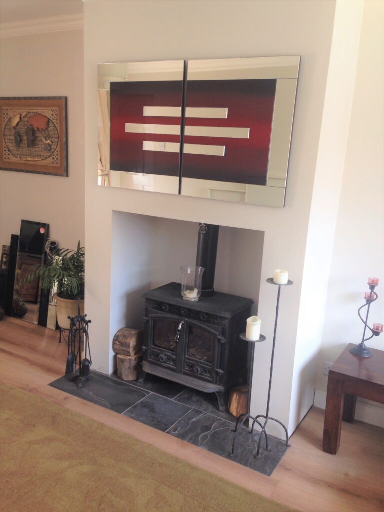 Sunset Original Hand-painted Art Wall Mirror – Reds - Bespoke Mirrors ...