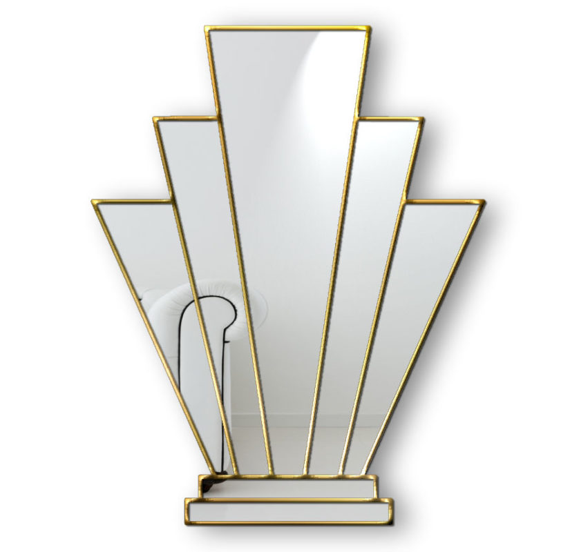 Charleston Original Handcrafted Art Deco Fan Wall Mirror in Gold ...