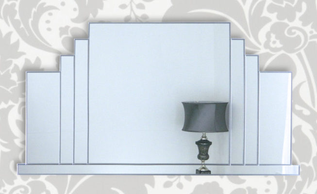 Mayfair Original Handcrafted Art Deco Over Mantle Wall Mirror with ...