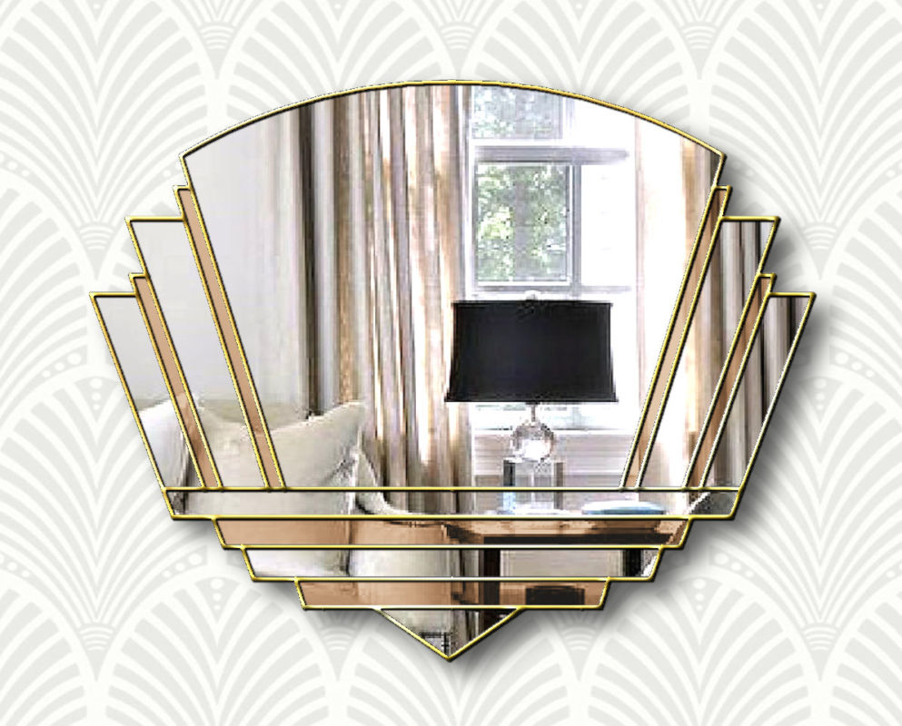 Phillipe Original Handcrafted Art Deco Wall Mirror in Bronze with a ...
