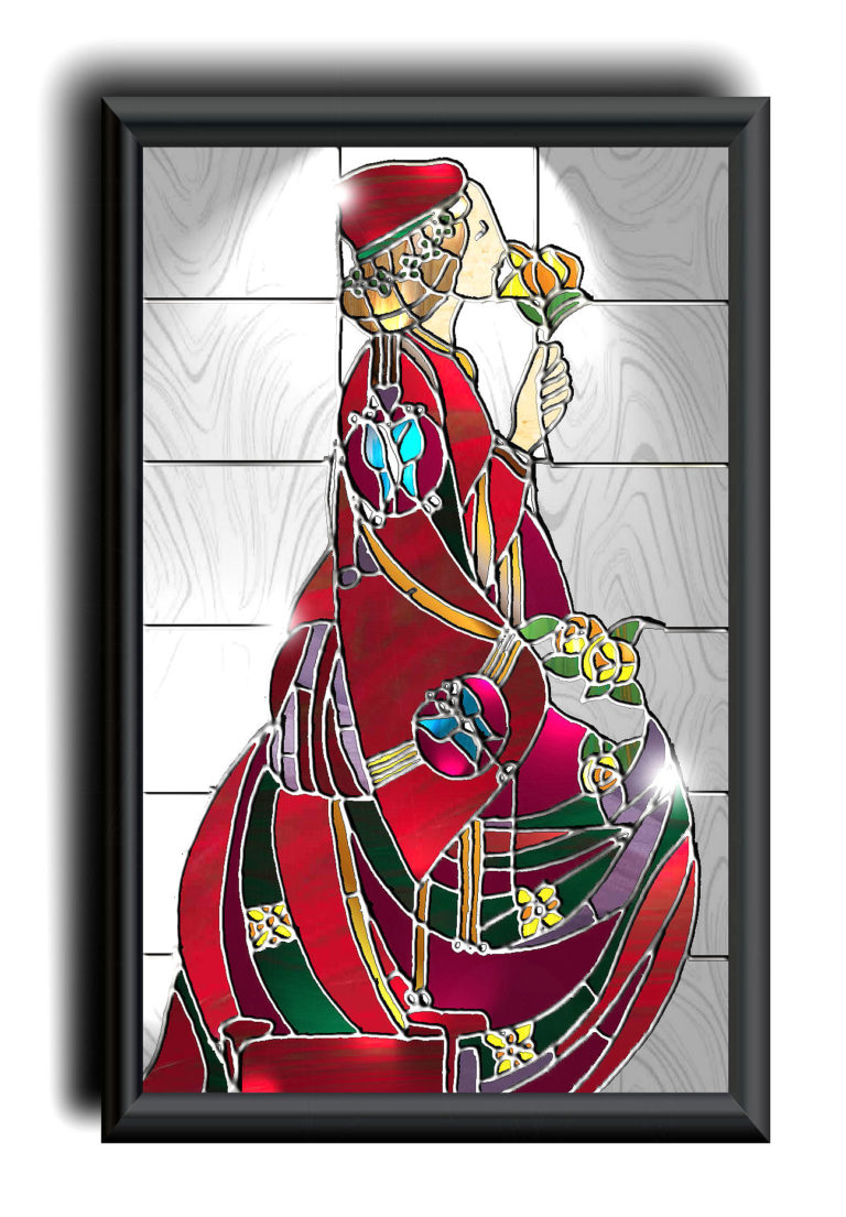 Lady in Red Original Mirror Art from Phillip Orr - Bespoke Mirrors ...
