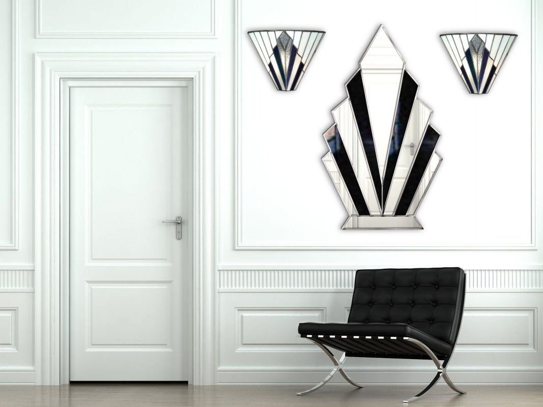 Juliette Original Handcrafted Art Deco Wall Mirror in Black - Bespoke ...