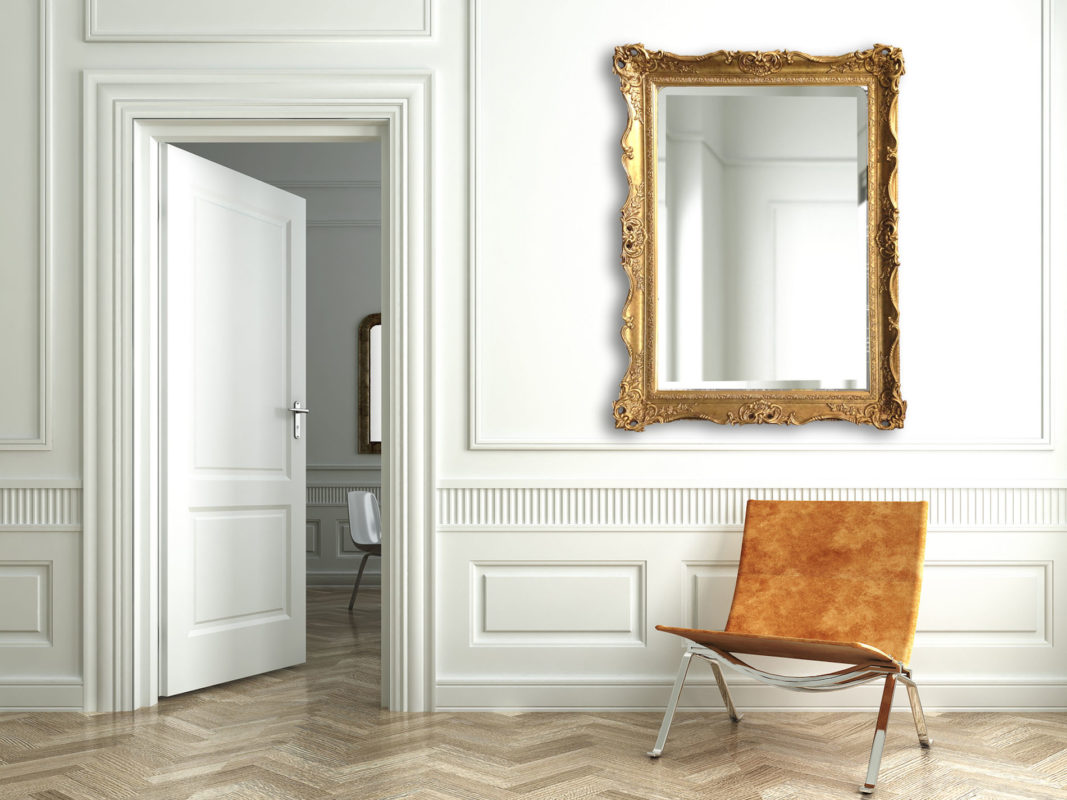 Warwick Handcrafted Swept Framed Mirror – Antique Gold - Bespoke ...