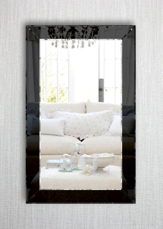 Mode Original Handcrafted Frameless Wall Mirror in Jet Black - Bespoke ...