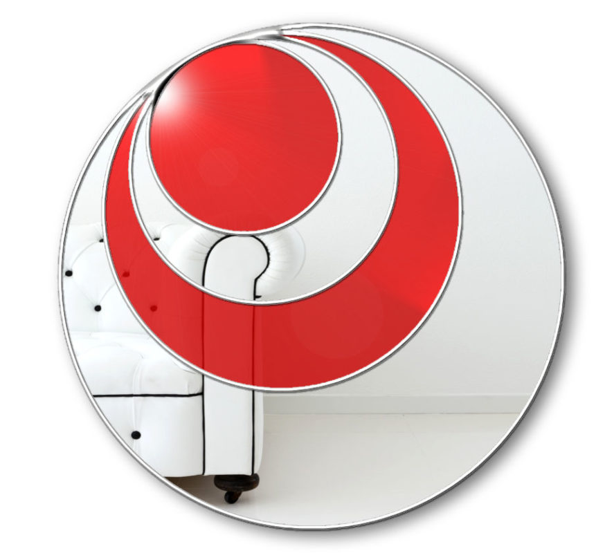 Ascot Original Handcrafted Coloured Glass Modern Wall Mirror – Red ...