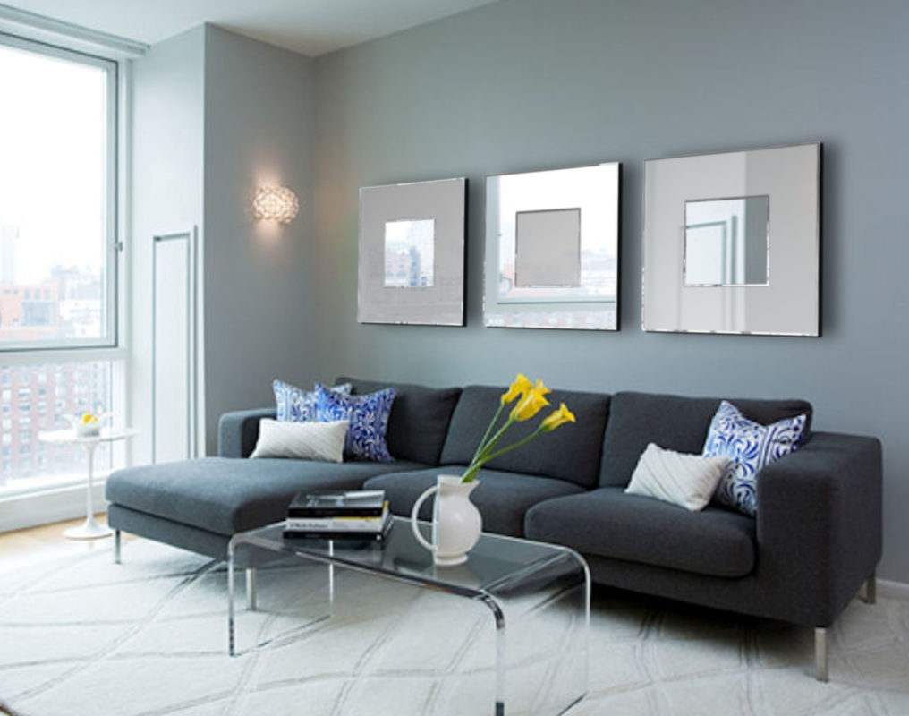 Indulgence Modern Coloured Wall Mirror in Smokey Grey - Bespoke Mirrors ...