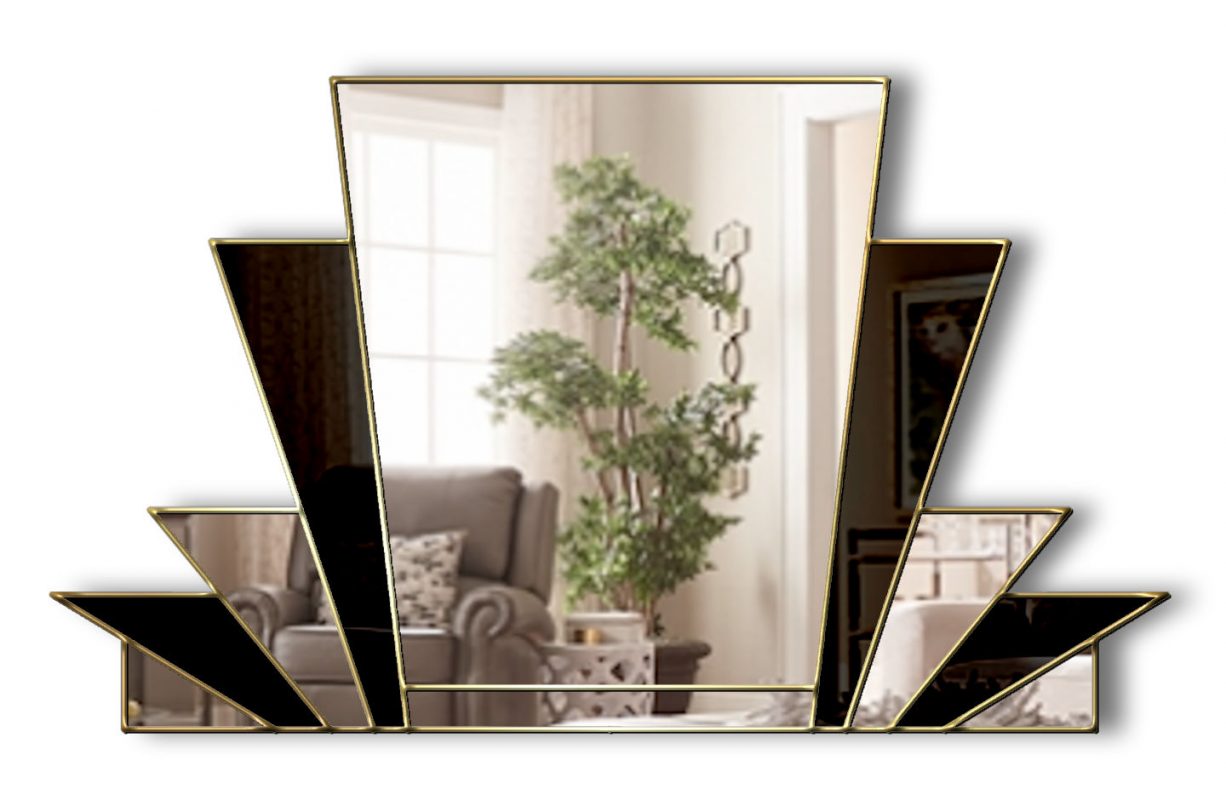 Windsor Original Handcrafted Art Deco Over Mantle Fan Wall Mirror with ...