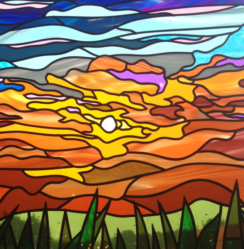 Sundown Original Coloured Stained Glass Art - Bespoke Mirrors | Art ...