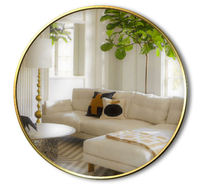 Princeton Metal Framed Handmade Over Mantle Round Wall Mirror in ...