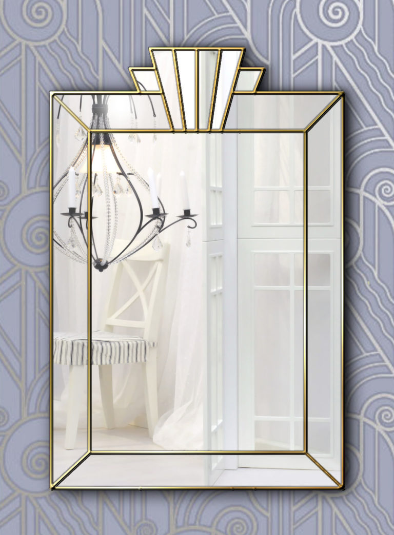 Vienna Royal Original Handcrafted Art Deco Wall Mirror with Silver Trim ...