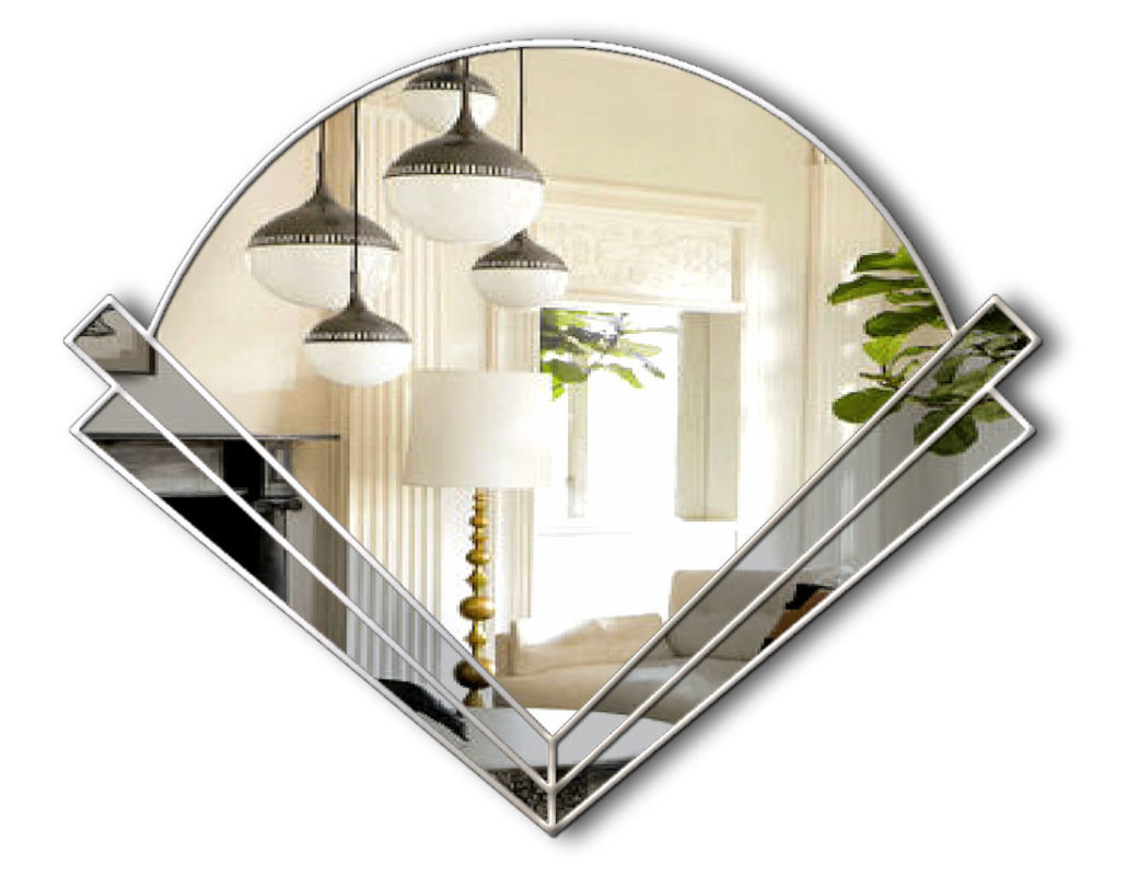 Clarice Original Handcrafted Art Deco Fan Over Mantle Wall Mirror with ...