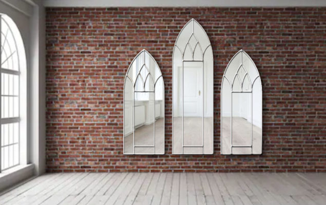 Alonso Original Handcrafted Gothic 3 Piece Wall Mirror in Black ...