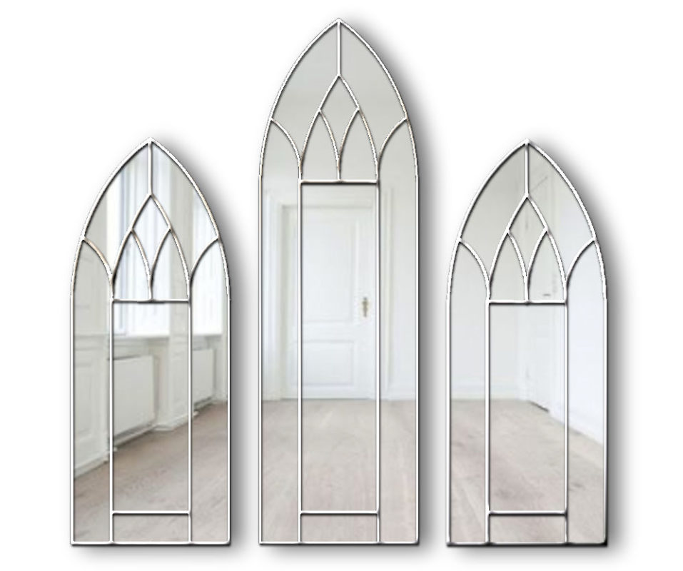 Alonso Original Handcrafted Gothic 3 Piece Wall Mirror in Black ...