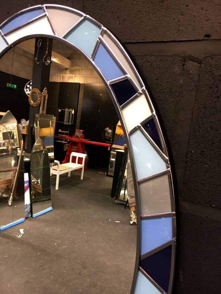 Harlequin Original Handmade Glass Bordered Oval Wall Mirror in Nordic ...