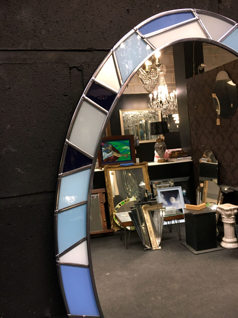 Harlequin Original Handmade Glass Bordered Oval Wall Mirror in Nordic ...