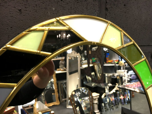 Harlequin Original Handmade Glass Bordered Oval Wall Mirror in Woodland ...
