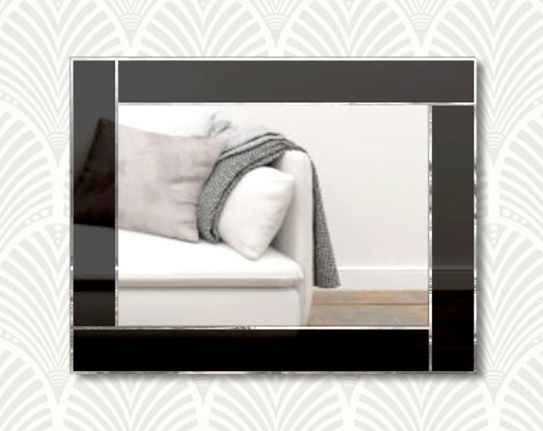 Vogue Original Handcrafted Modern Over Mantle Wall Mirror in Jet Black ...