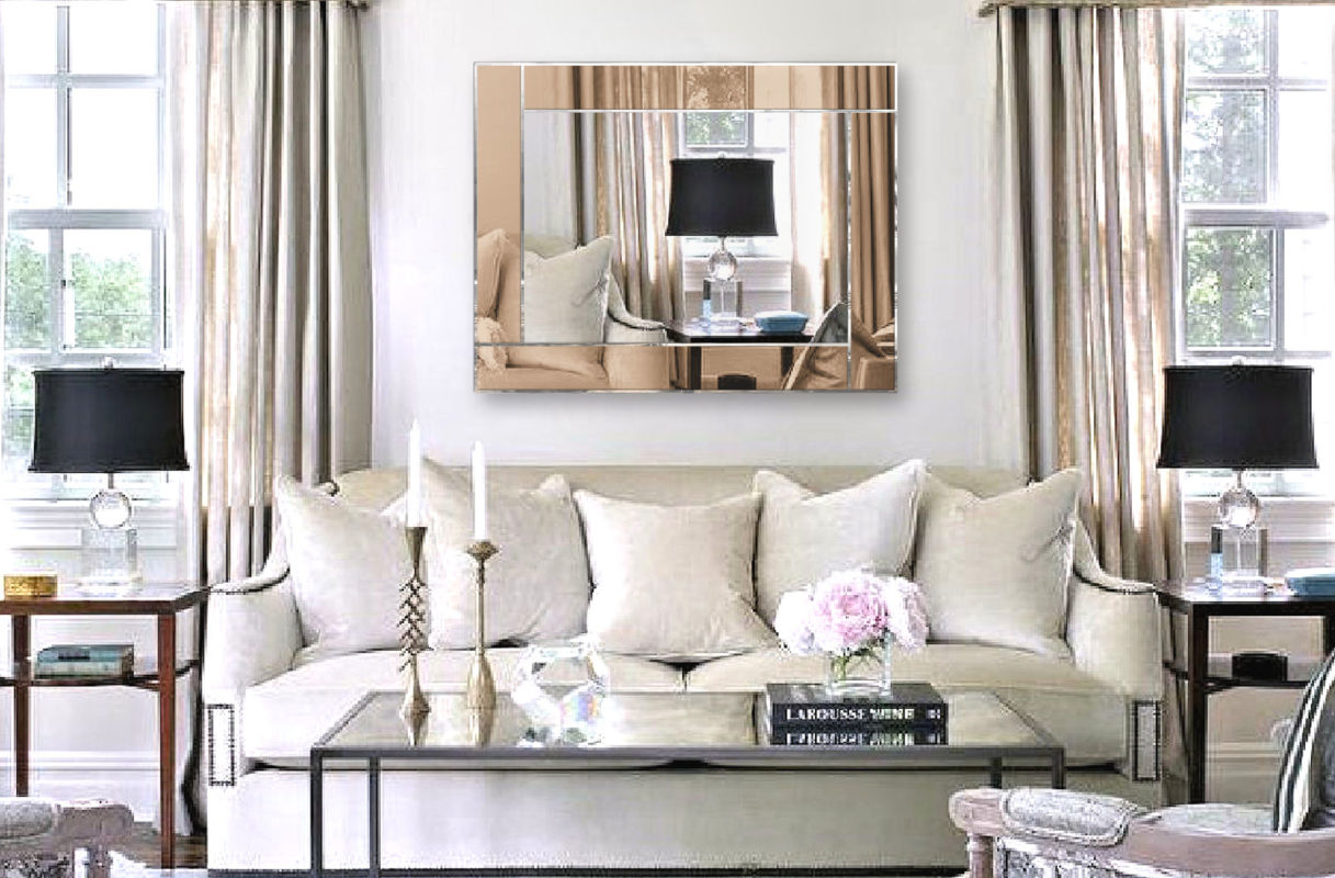 Vogue Original Handcrafted Modern Over Mantle Wall Mirror with Bronze ...