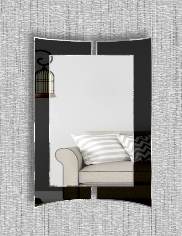 Jessica Handmade Modern Wall Mirror with Black Glass Frame - Bespoke ...