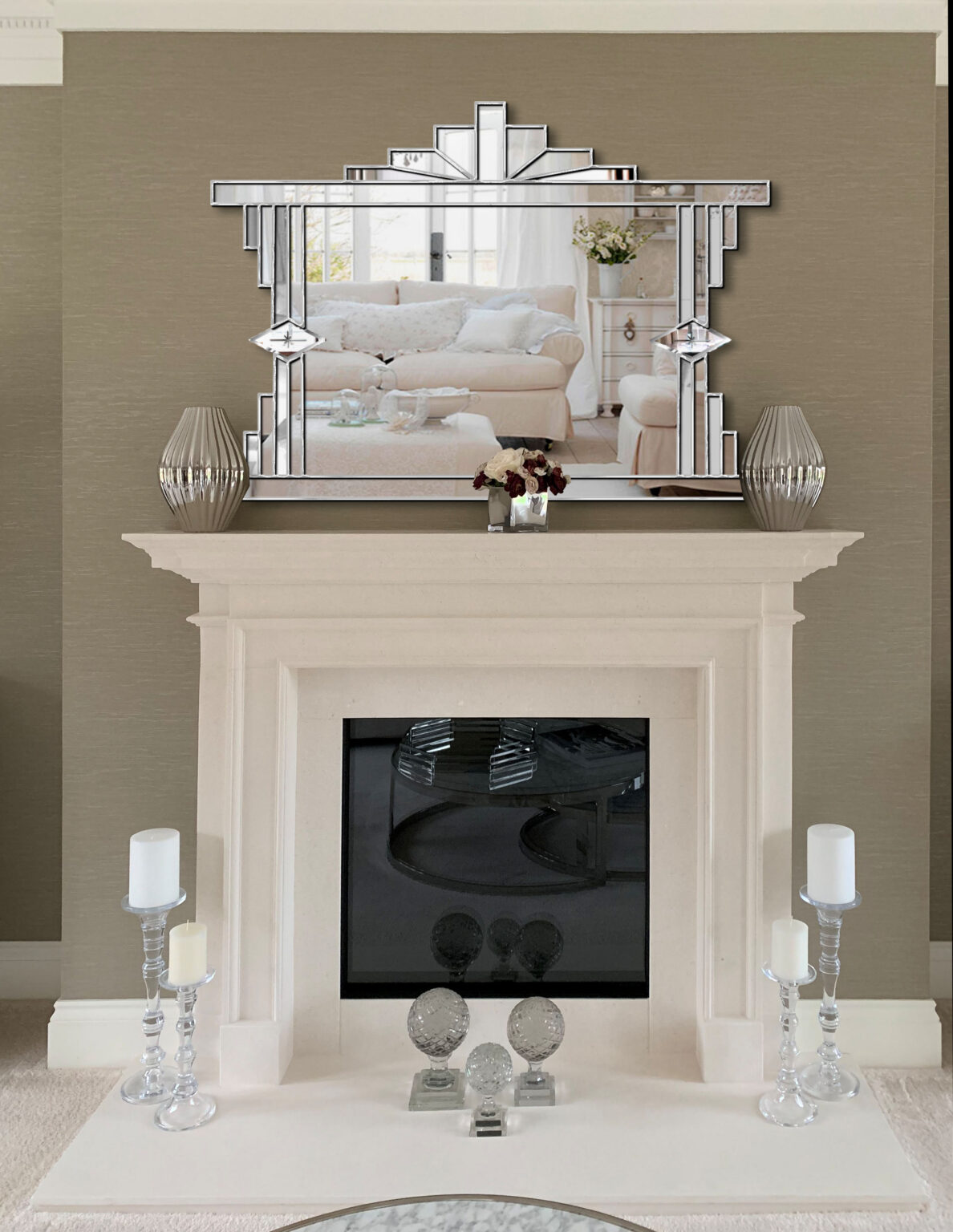 Melody Original Handmade Art Deco Wall Mirror in Gold - Bespoke Mirrors ...