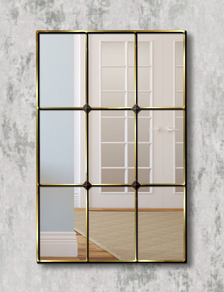 Mirabel Handmade Original Classic Window Wall Mirror in Gold - Bespoke ...
