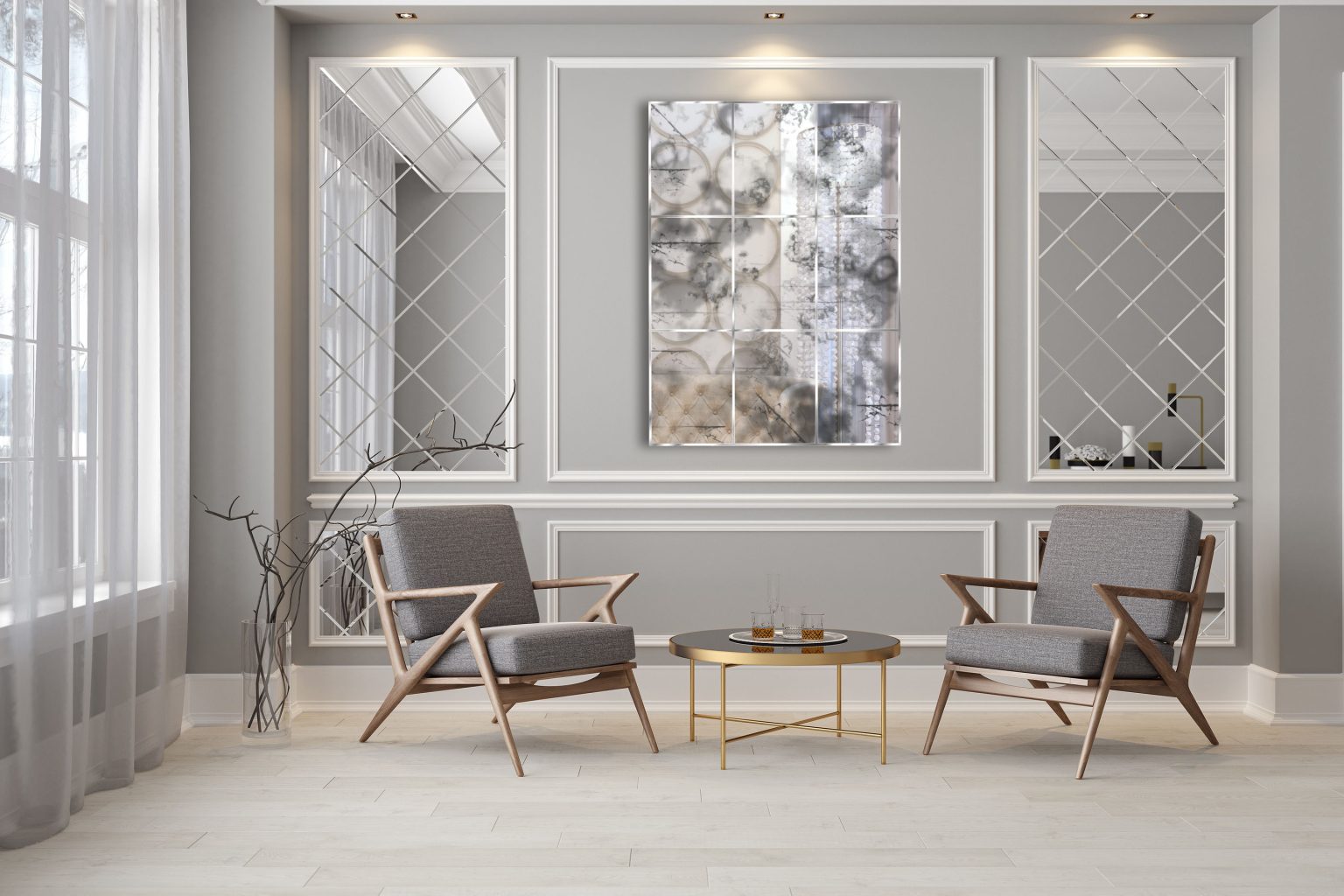 Amelia Original Handcrafted Art Deco Full Length Fan Wall Mirror in ...