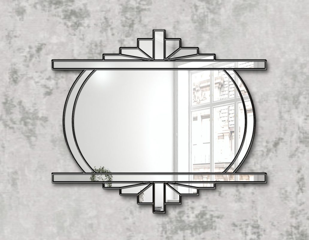 Isabella Handcrafted Art Deco Wall Mirror in Black - Bespoke Mirrors ...