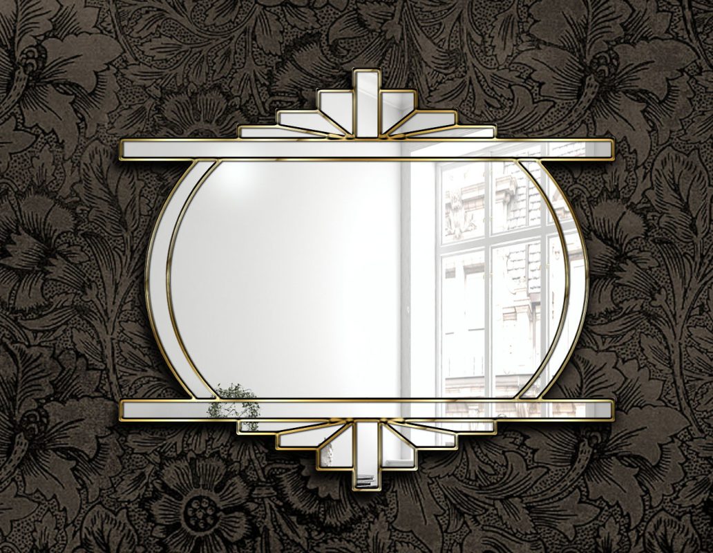 Isabella Handcrafted Art Deco Wall Mirror in Gold - Bespoke Mirrors ...