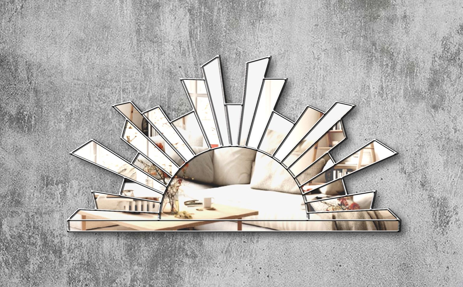 Solaris Splendor: Sunburst Aztec Fan Wall Mirror in Gold - Bespoke ...