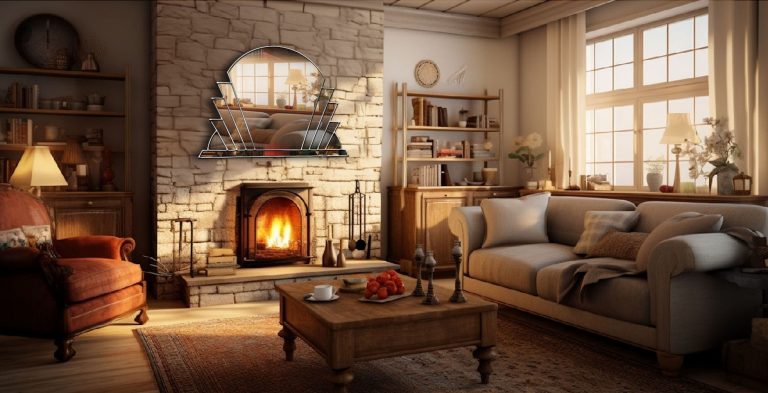 “Dazzling Elegance: The CoCo Art Deco Fan Over Mantle Wall Mirror in ...