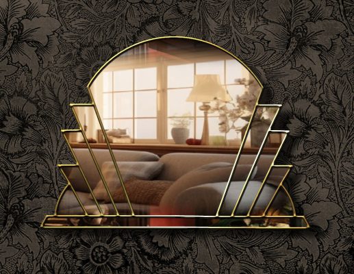 “Dazzling Elegance: The CoCo Art Deco Fan Over Mantle Wall Mirror in ...