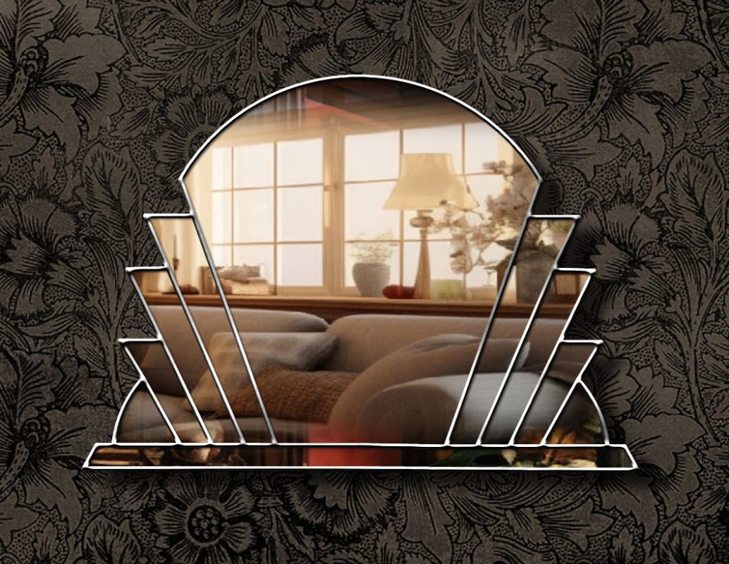 “Dazzling Elegance: The CoCo Art Deco Fan Over Mantle Wall Mirror in Silver - Bespoke Mirrors ...