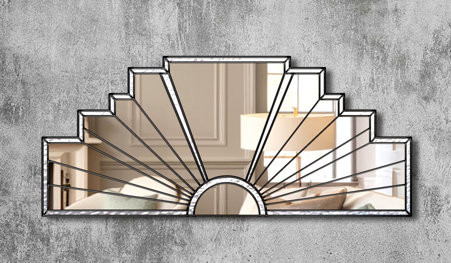 Lyon Deco Radiance: Timeless Statement Art Deco Wall Mirror in Gold ...