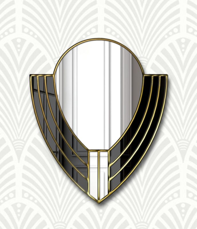 Odin The Reflections Art Deco Wall Mirror in Gold - Bespoke Mirrors ...