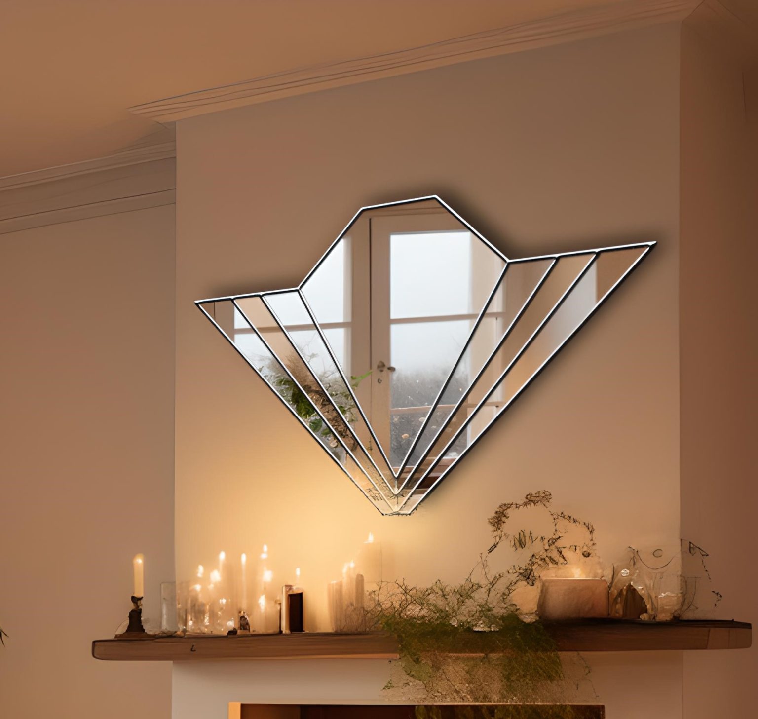 Tivoli Artistry Reflections Fan Art Deco Mirror in Gold and Bronze ...