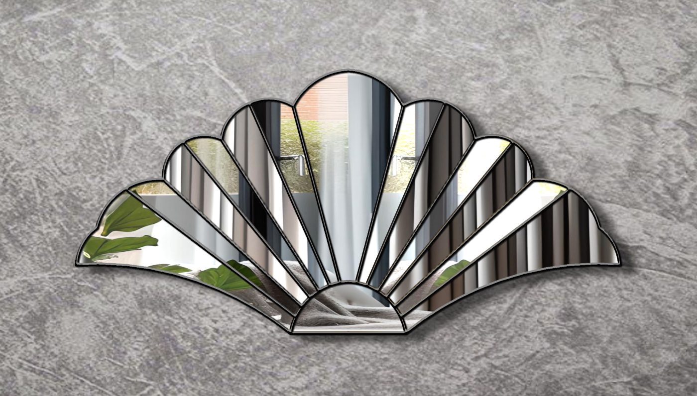 Margot Art Deco 3D Fan Shaped Wall Mirror in Silver - Bespoke Mirrors ...
