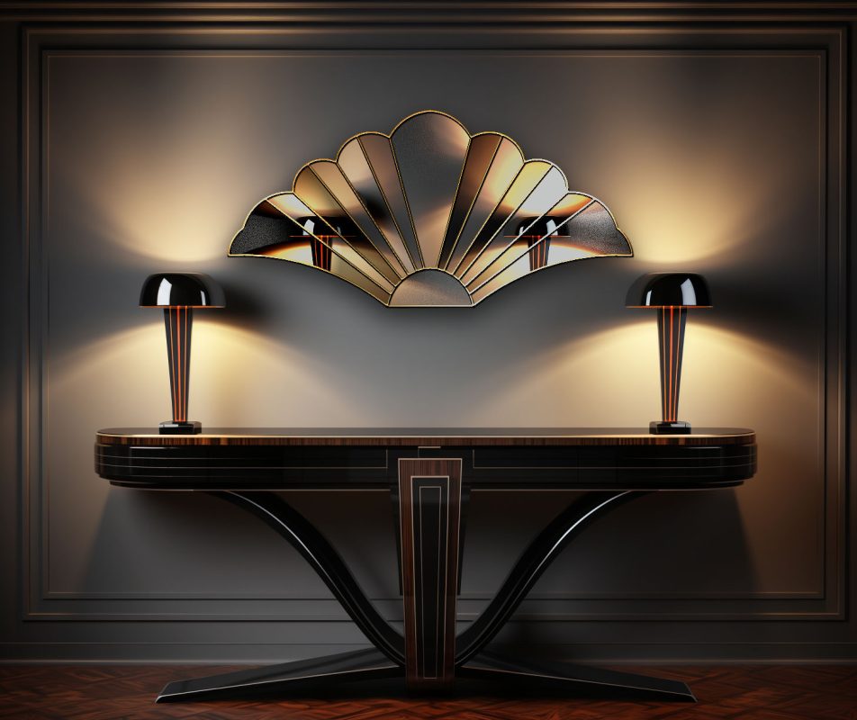 Margot Art Deco 3D Fan Shaped Wall Mirror in Gold - Bespoke Mirrors ...