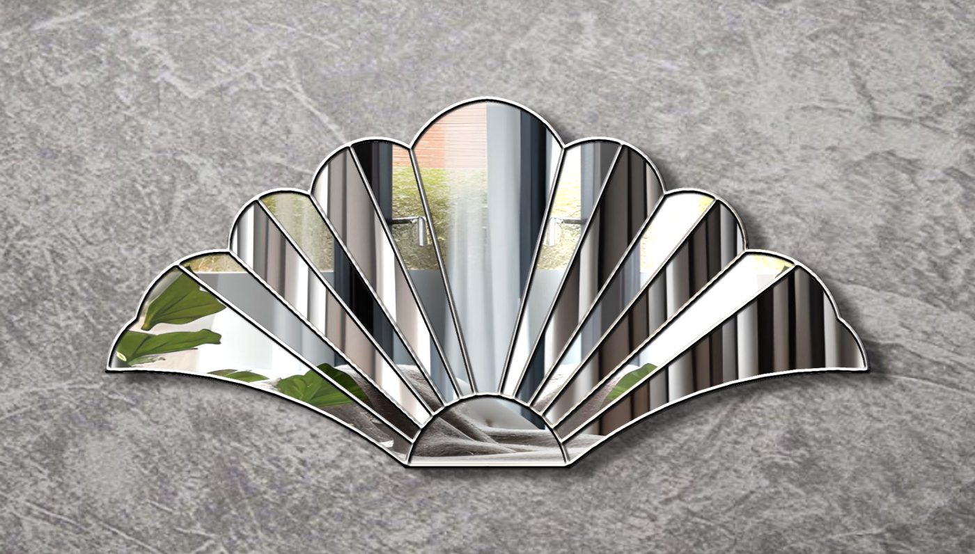 Margot Art Deco 3D Fan Shaped Wall Mirror in Silver - Bespoke Mirrors ...