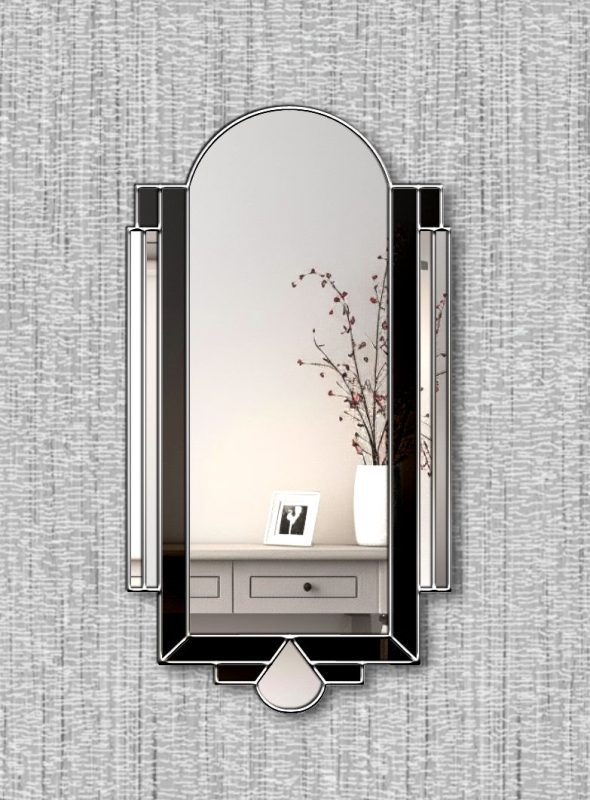 Athena Tall Art Deco Full Length Mirror in Black & Silver - Bespoke ...